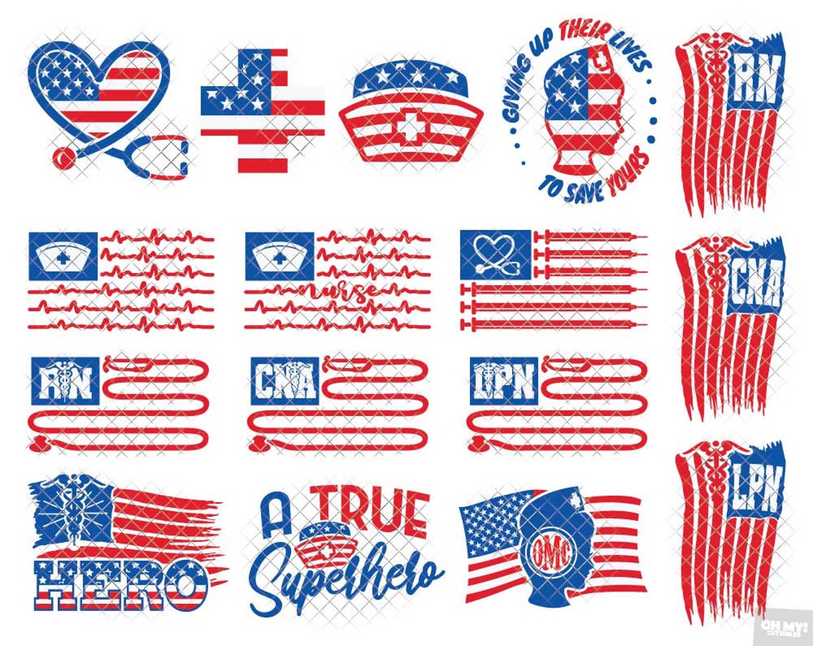 American Flag Nurse SVG Healthcare Worker Appreciation Svg Dxf - Etsy