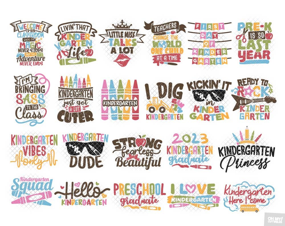 Kindergarten SVG Bundle Svg Dxf Eps Jpeg Png Format Layered - Etsy