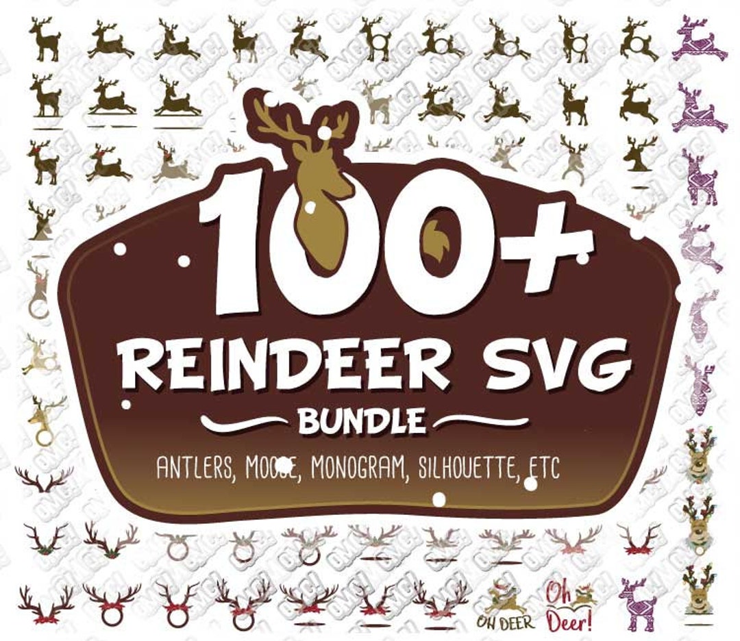 Reindeer SVG Bundle Antlers Moose Head Santa Christmas Svg Dxf Eps Jpeg ...