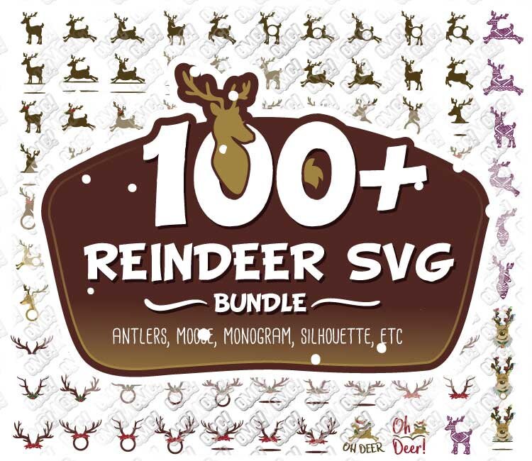 Reindeer SVG Bundle Antlers Moose Head Santa Christmas Svg Dxf | Etsy