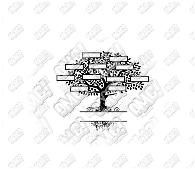 Family Tree Svg Dxf Eps Jpeg Format Layered Cutting Files | Etsy UK