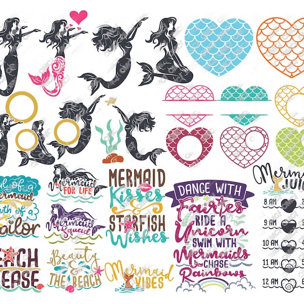 Mermaid Monogram Svg - Etsy