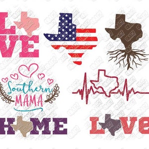 Texas SVG Bundle USA State Map Southern Svg Dxf Eps Jpeg Png Format ...
