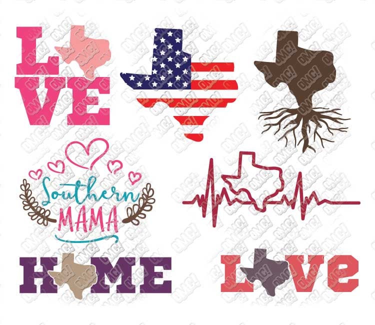 Texas SVG Bundle USA State Map Southern Svg Dxf Eps Jpeg Png | Etsy