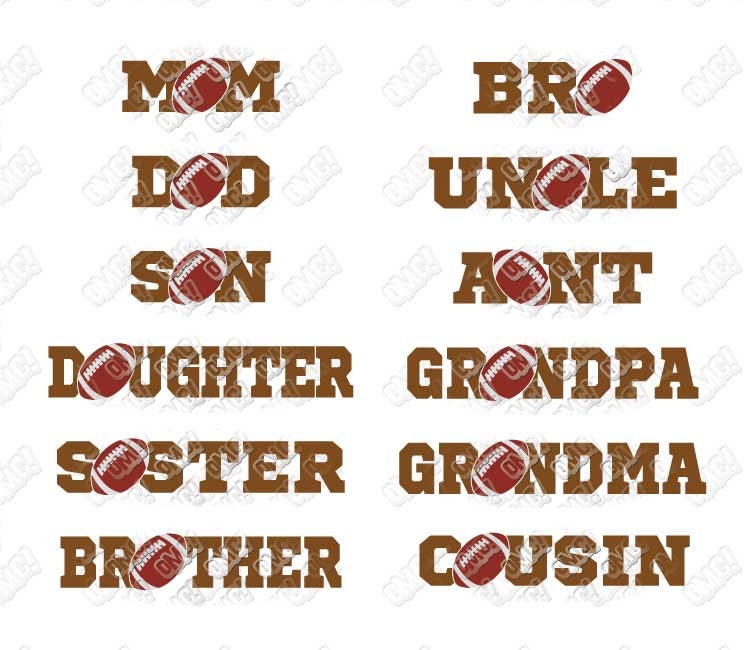 Football Family SVG Shirt Design Mom Dad Brother Sister Aunt - Etsy