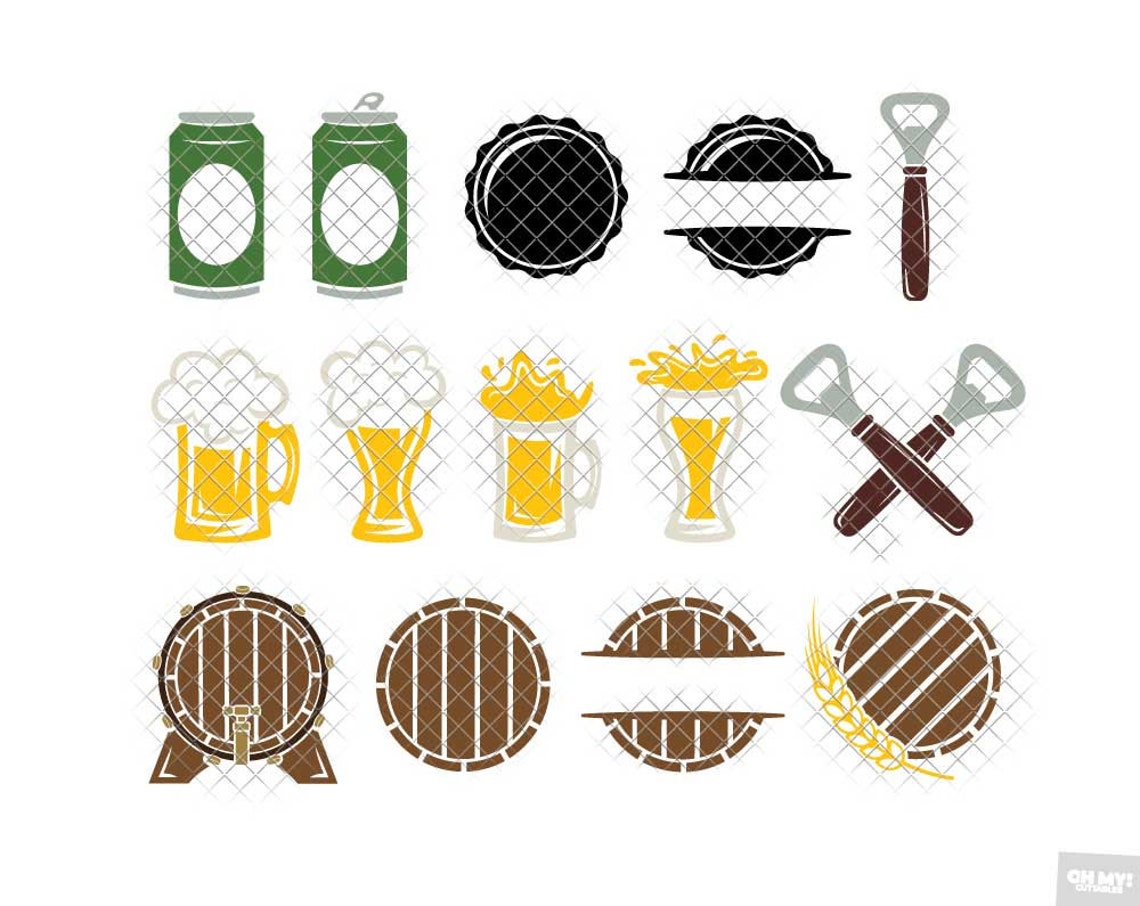 Beer SVG Monogram Mug Bottle Can Glass Svg Dxf Eps Jpeg Png | Etsy
