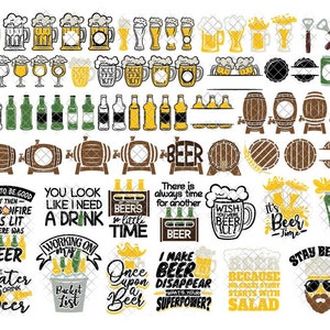 Beer SVG Monogram Mug Bottle Can Glass Svg Dxf Eps Jpeg Png Format ...