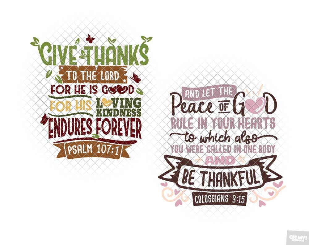 Thanksgiving Bible Verse SVG Scripture Christian Svg Dxf Eps Jpeg Png ...
