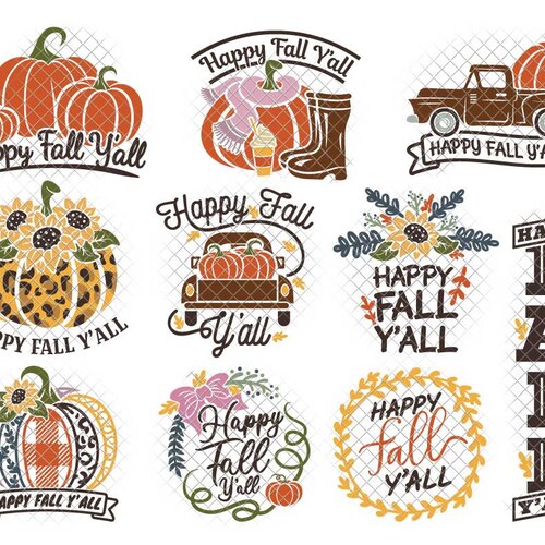 Fall Circle Pumpkin Svg Dxf Eps Png Files for Cutting Machines - Etsy