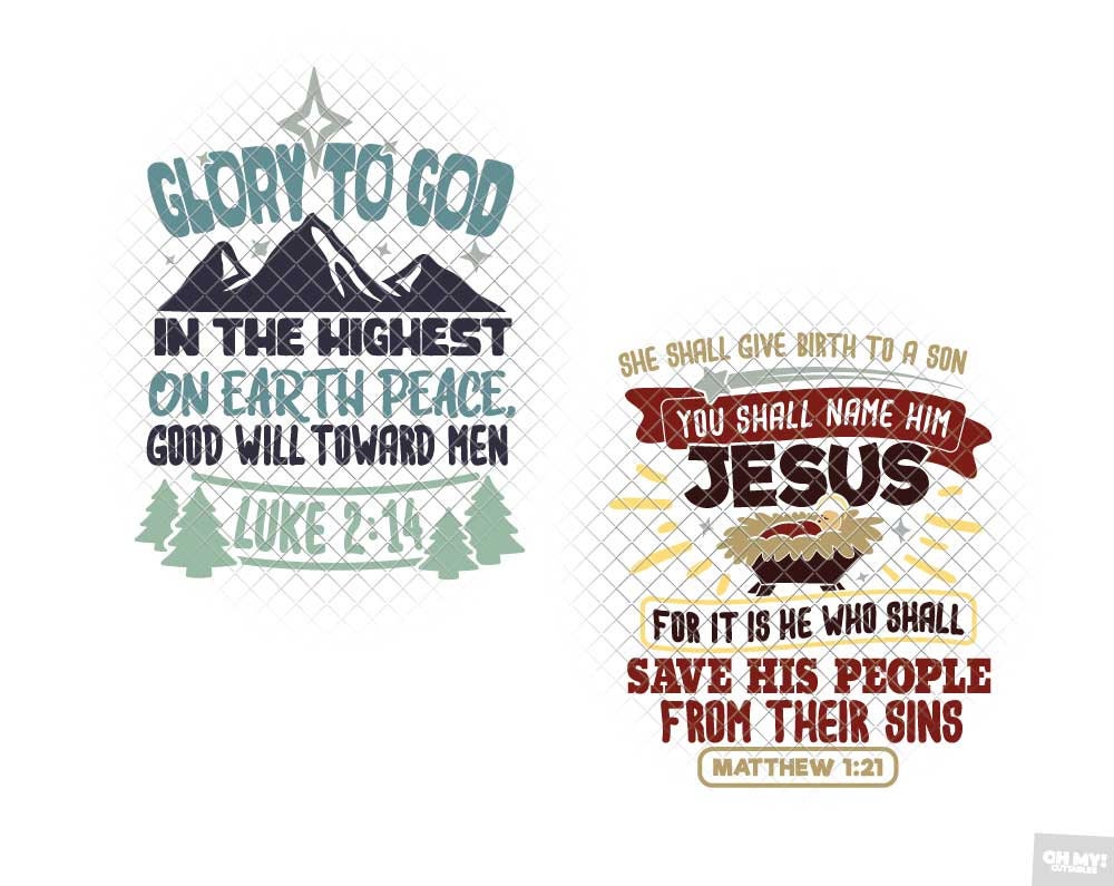 Christmas Bible Verse SVG Bundle Scripture Luke Svg Dxf Eps | Etsy