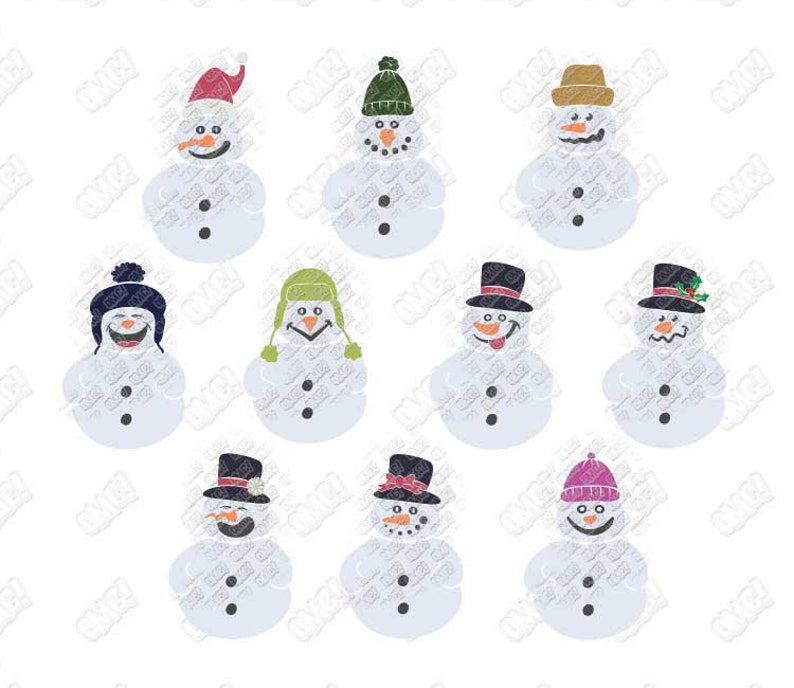 Snowman SVG Bundle Monogram Christmas Svg Dxf Eps Jpeg Png - Etsy