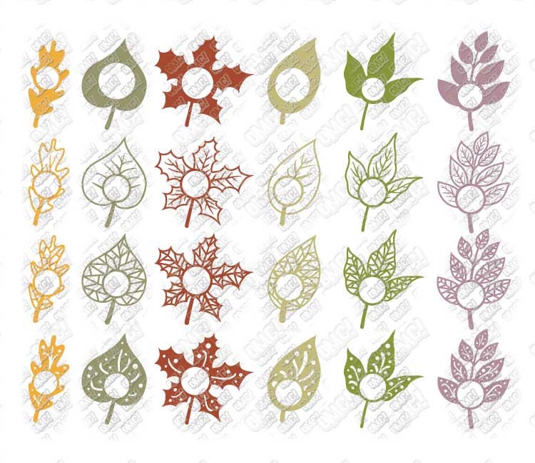 Leaf SVG Fall Leaves Autumn Monogram svg dxf eps jpeg png | Etsy