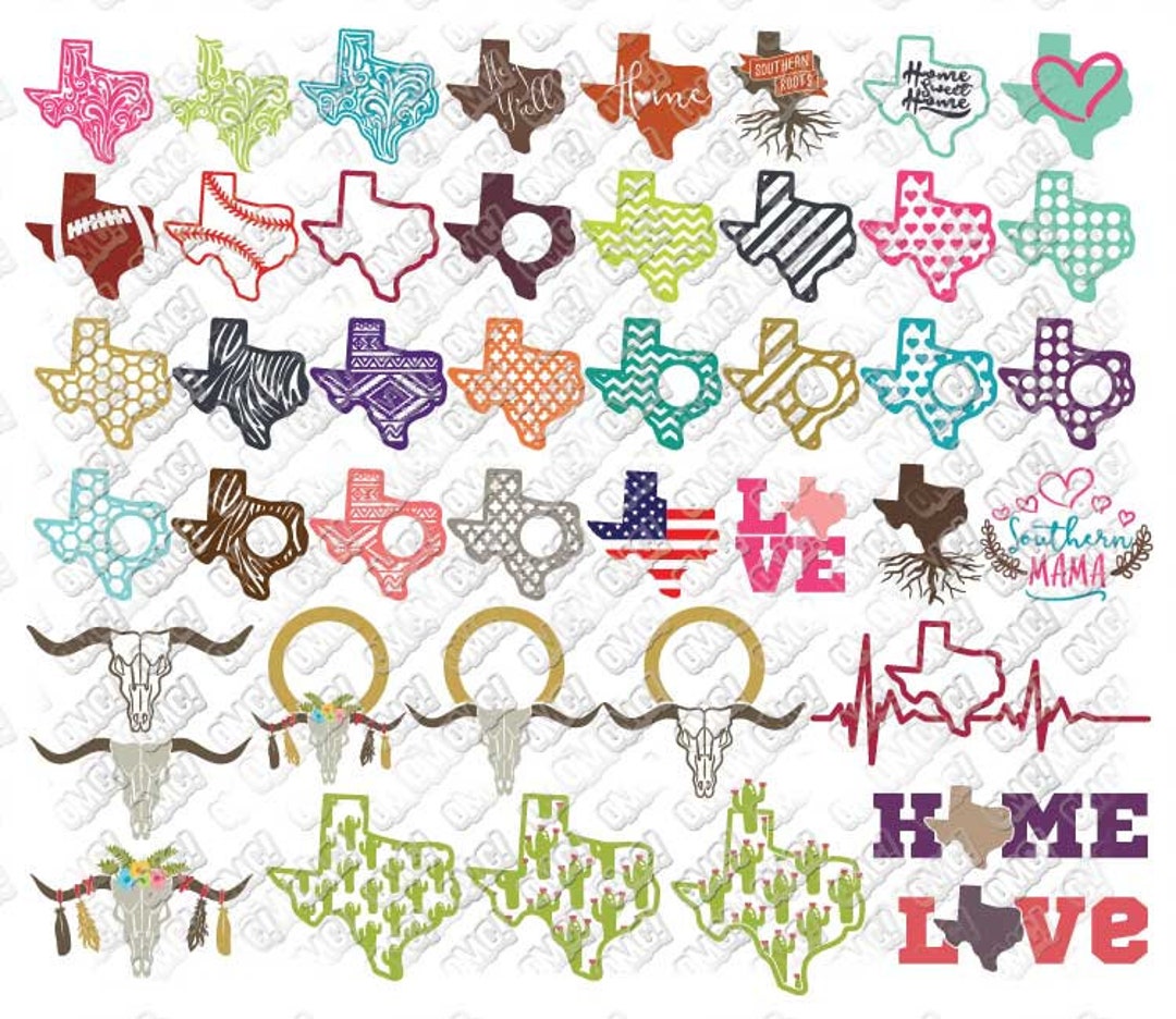 Texas SVG Bundle USA State Map Southern Svg Dxf Eps Jpeg Png Format ...