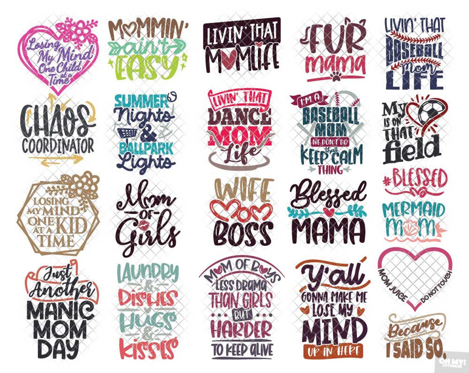 Mom Life Svg And Sublimation Bundle Mothers Day Svg Dxf Eps Png Etsy