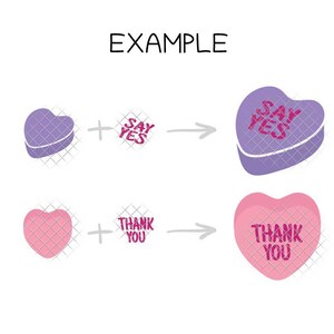 Conversation Hearts SVG Template Clipart Valentine Svg Dxf Eps Png ...