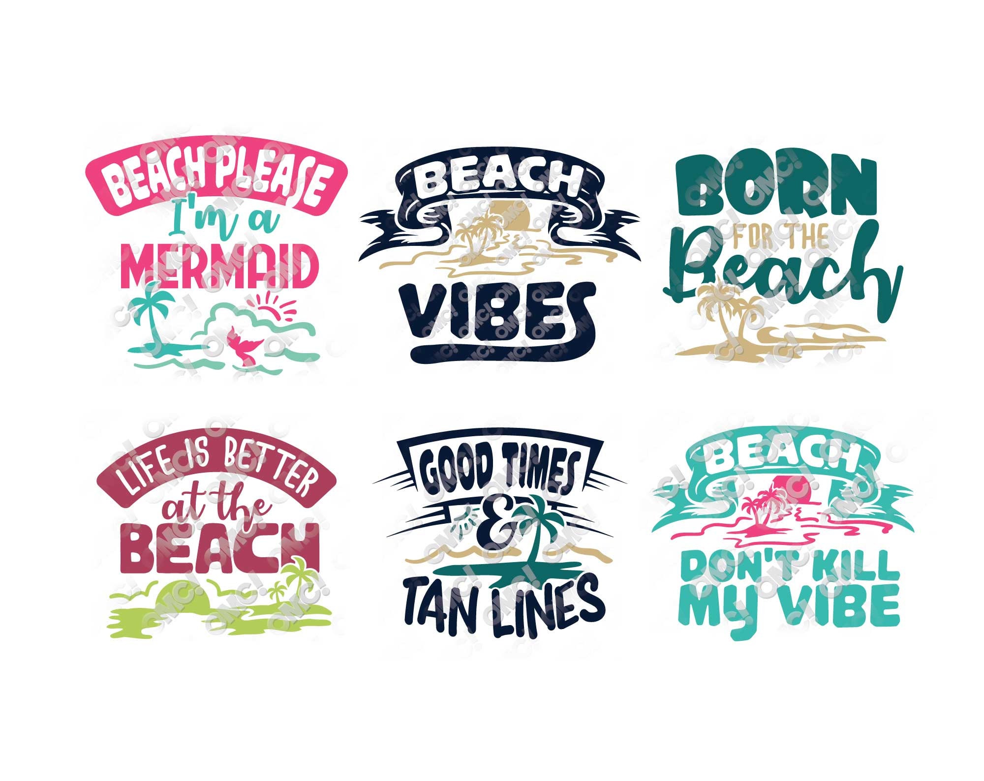 Beach SVG Files Vol. 2 Scene Themed Monogram Sayings Svg Dxf | Etsy