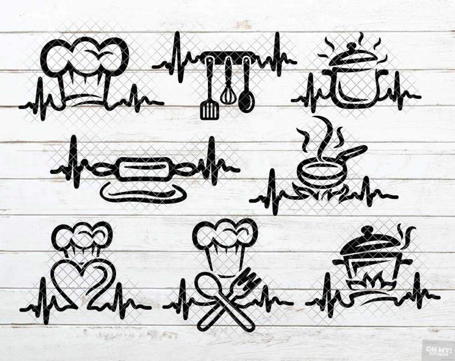 Cooking Heartbeat SVG Cook Chef Baking Kitchen Svg Dxf Eps | Etsy