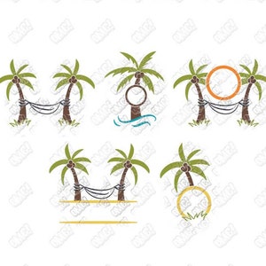 Palm Tree SVG Monogram Bundle Coconut Beach Summer Vacation Svg Dxf Eps ...
