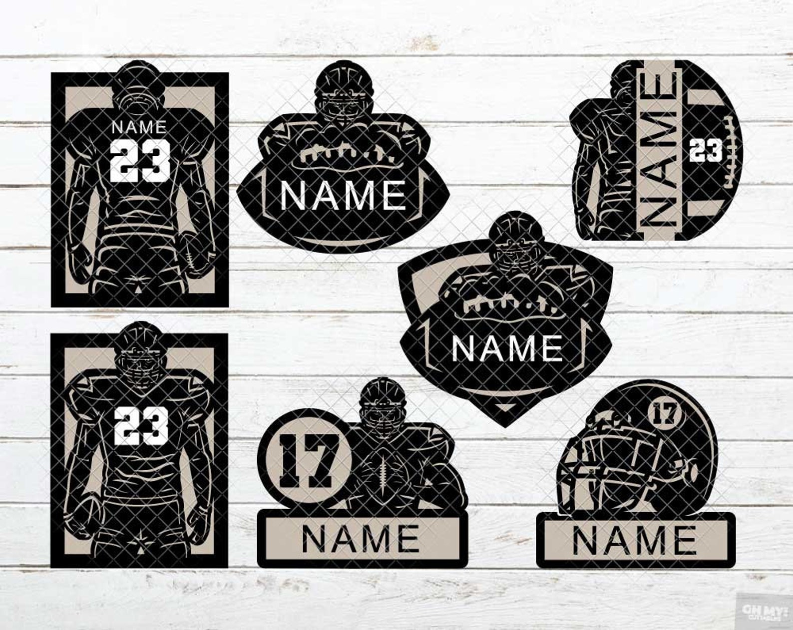 Football Signage SVG Personalized Laser Cut Template Cut Files - Etsy