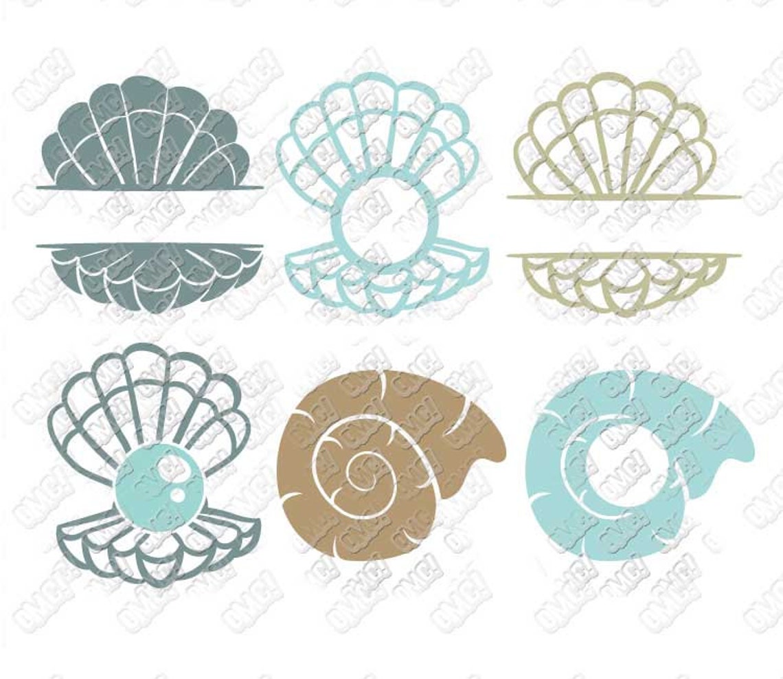 Sea Shell SVG Bundle Seashell Monogram Beach Summer Svg Dxf - Etsy
