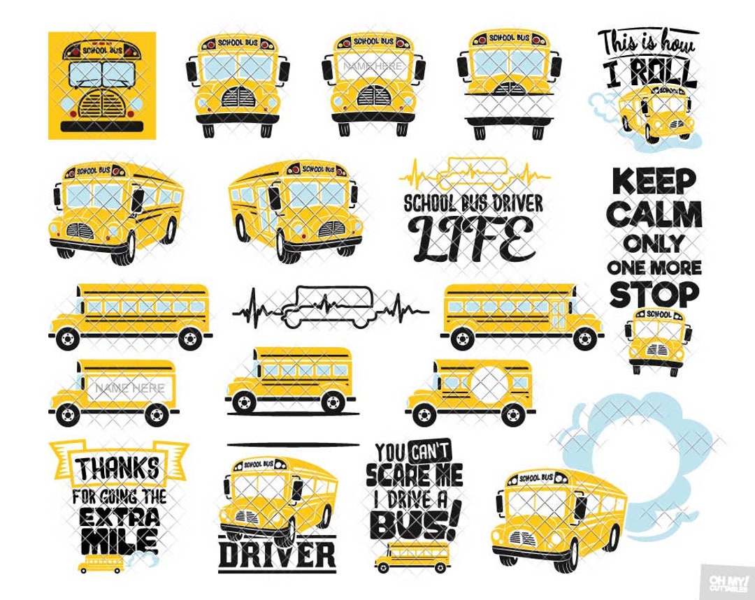 School Bus SVG Driver Monogram Split Quotes Phrases Svg Dxf Eps Jpeg ...