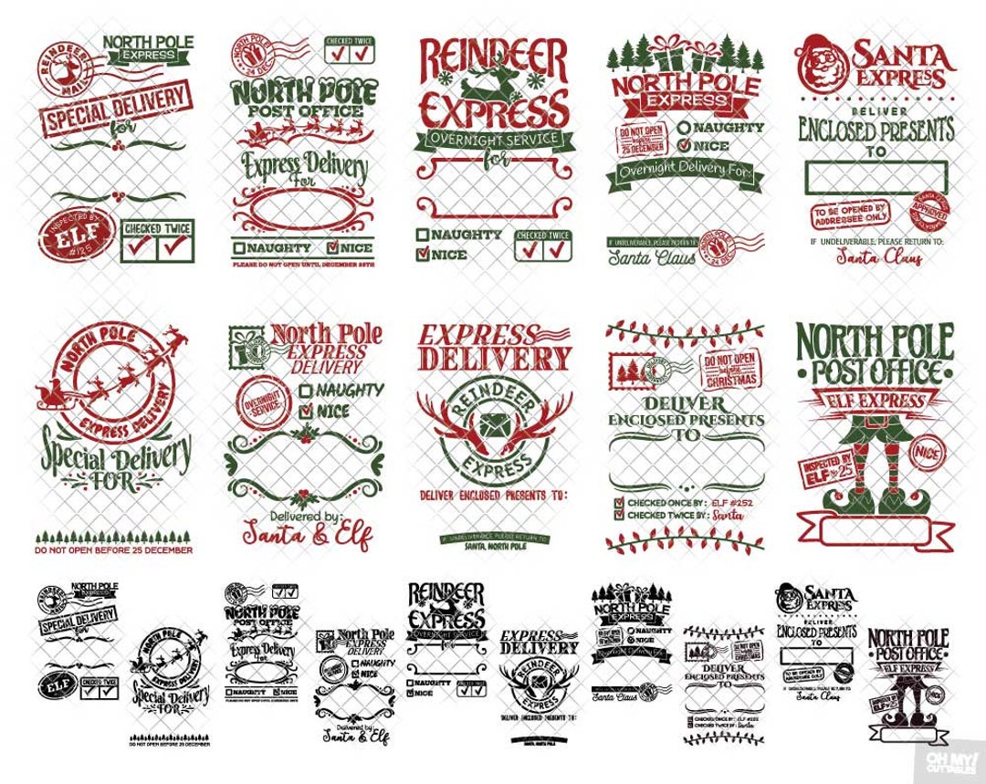 Santa Sack SVG File Bundle Vol. 2 DIY Distressed Pattern Ideas Svg Dxf ...