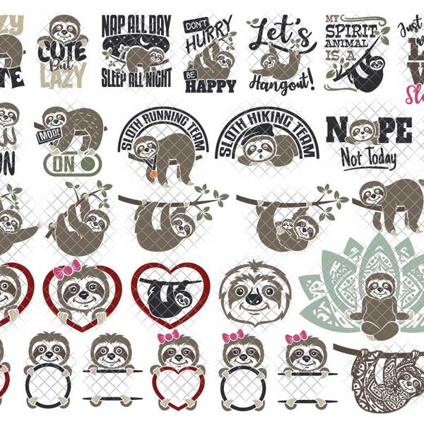 Sloth Svg - Etsy