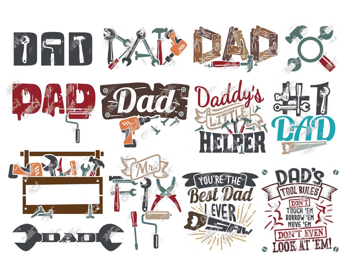 Dad Tool SVG Monogram Split Letter Toolbox Fathers Day Svg Dxf | Etsy