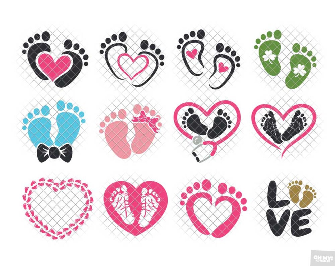 Baby Feet SVG Footprints Handprints Gender Reveal Baby Shower - Etsy Canada