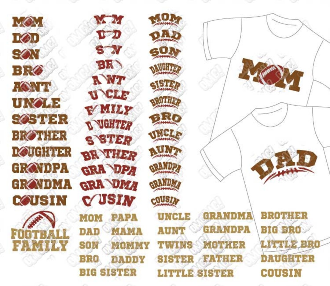 Football Family SVG Shirt Design Mom Dad Brother Sister Aunt Uncle ...