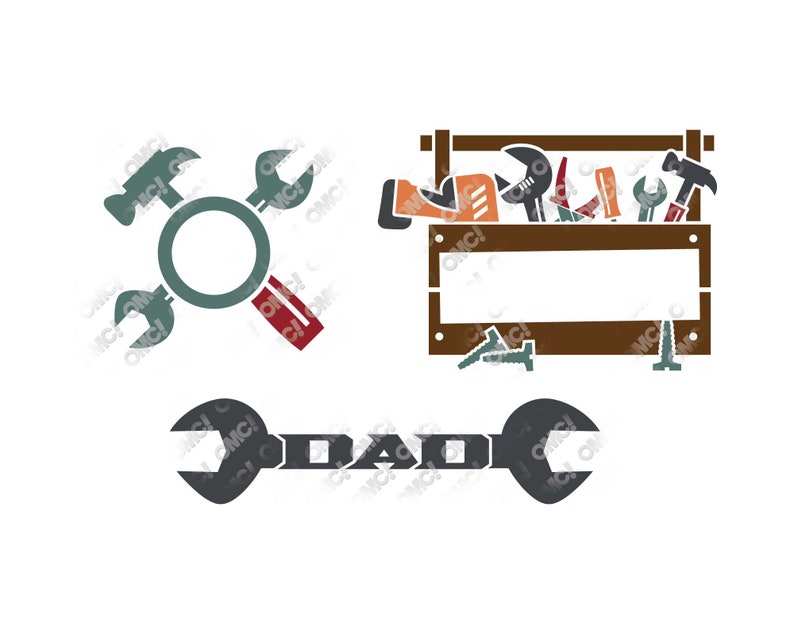 Dad Tool SVG Monogram Split Letter Toolbox Fathers Day Svg Dxf - Etsy