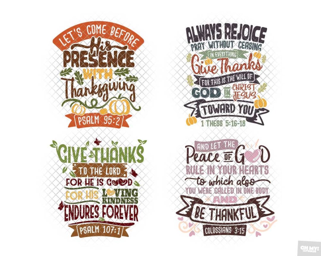 Thanksgiving Bible Verse SVG Scripture Christian Svg Dxf Eps Jpeg Png ...