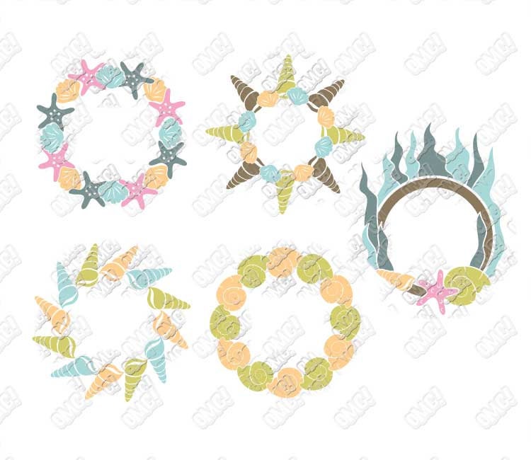 Sea Shell SVG Bundle Seashell Monogram Beach Summer Svg Dxf | Etsy