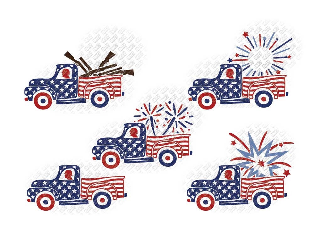 4th of July Truck SVG American Svg Dxf Eps Jpeg Png Format - Etsy