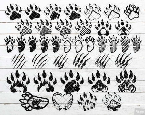 Bear Paw SVG Claw Scratch Sublimation Download svg dxf eps | Etsy
