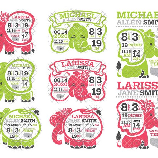 Elephant Birth Stats - Etsy