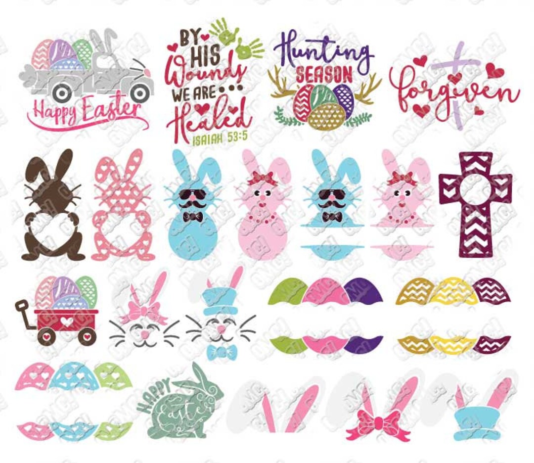 Easter Bunny SVG Bundle #2 Egg Bunny Wagon Truck Svg Dxf Eps Jpeg Png ...
