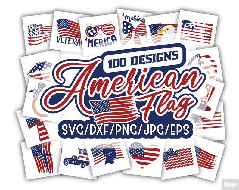 American Flag SVG Bundle Patriotic 4th Fourth of July Svg Dxf - Etsy