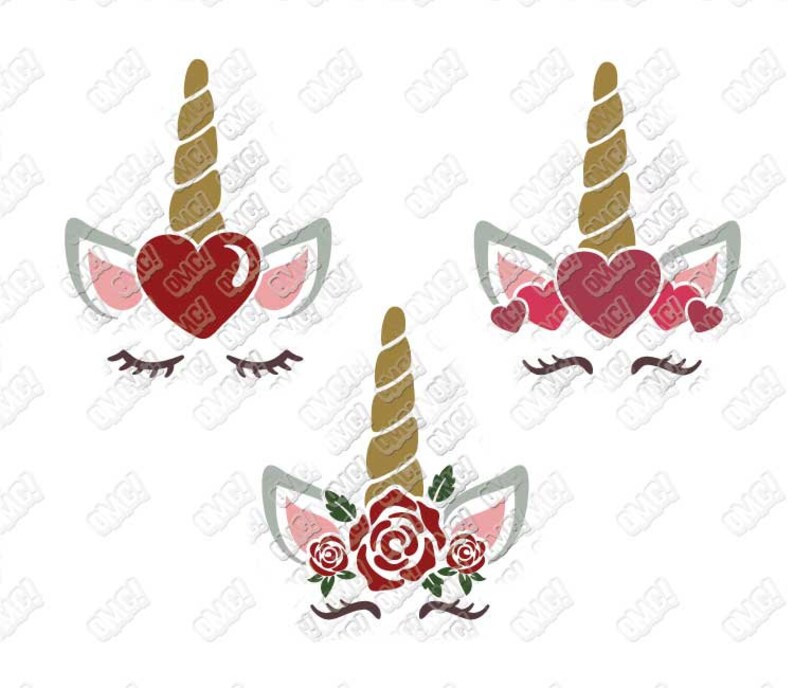 Valentine Unicorn SVG Bundle Eyelashes Face Girl Boy Svg Dxf - Etsy