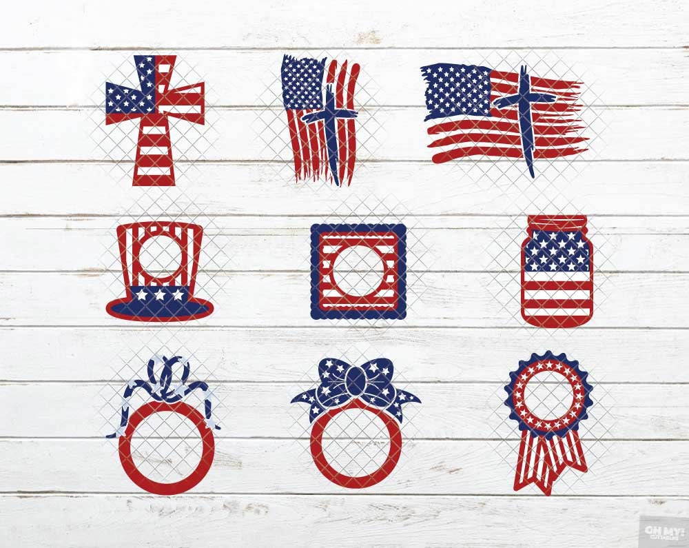 American Flag SVG Bundle Patriotic 4th Fourth of July Svg Dxf - Etsy