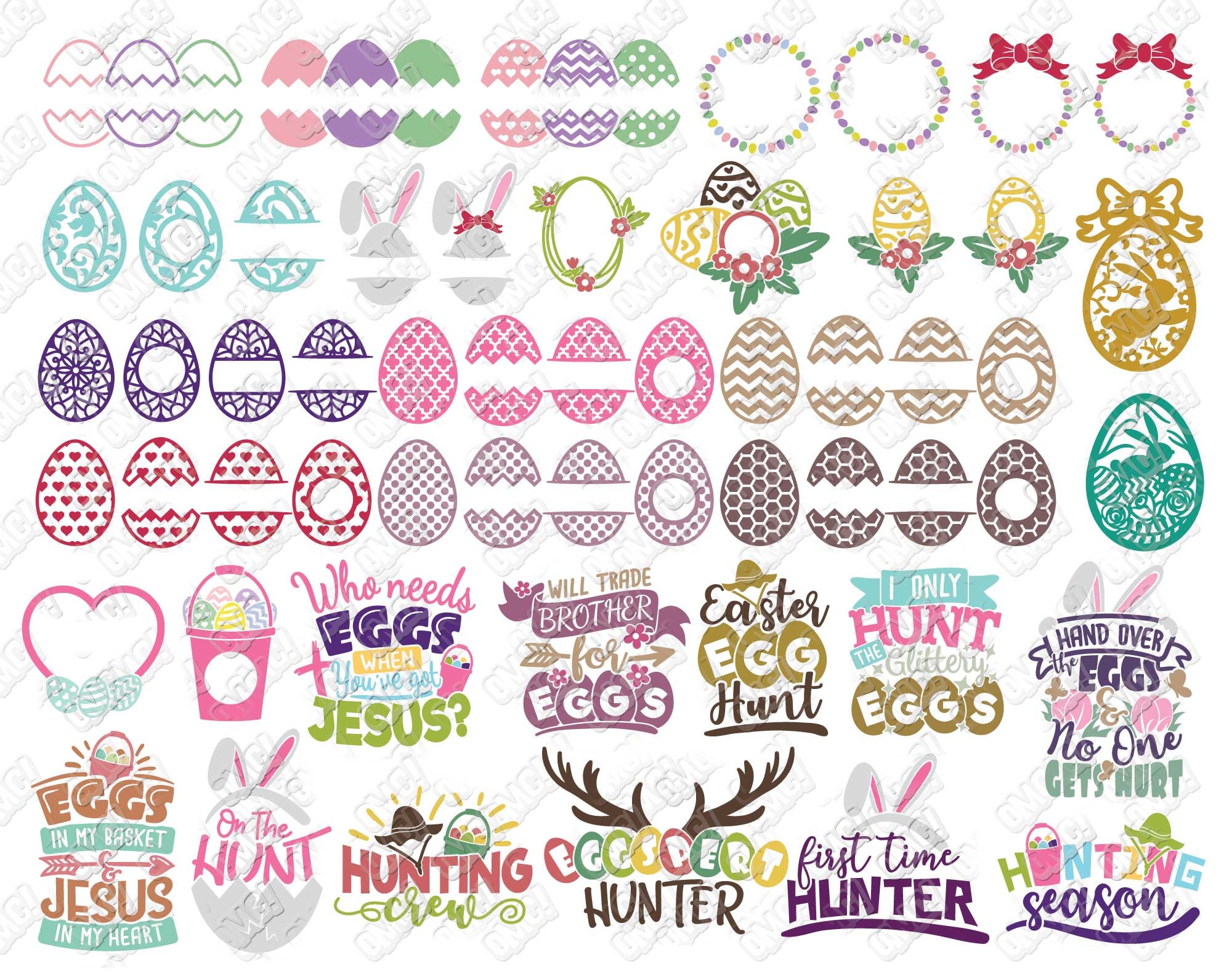 Easter Egg SVG Monogram Quotes Svg Dxf Eps Jpeg Png Format - Etsy