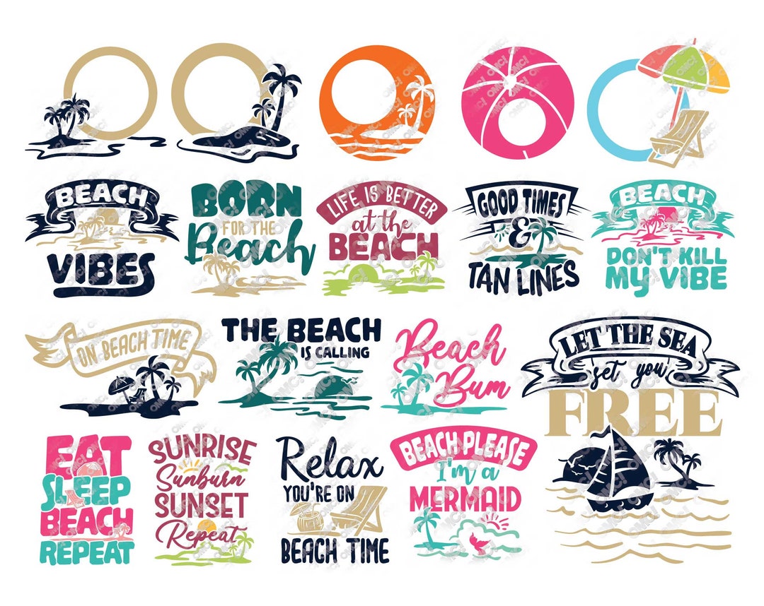 Beach SVG Files Vol. 2 Scene Themed Monogram Sayings Svg Dxf Eps Jpeg ...