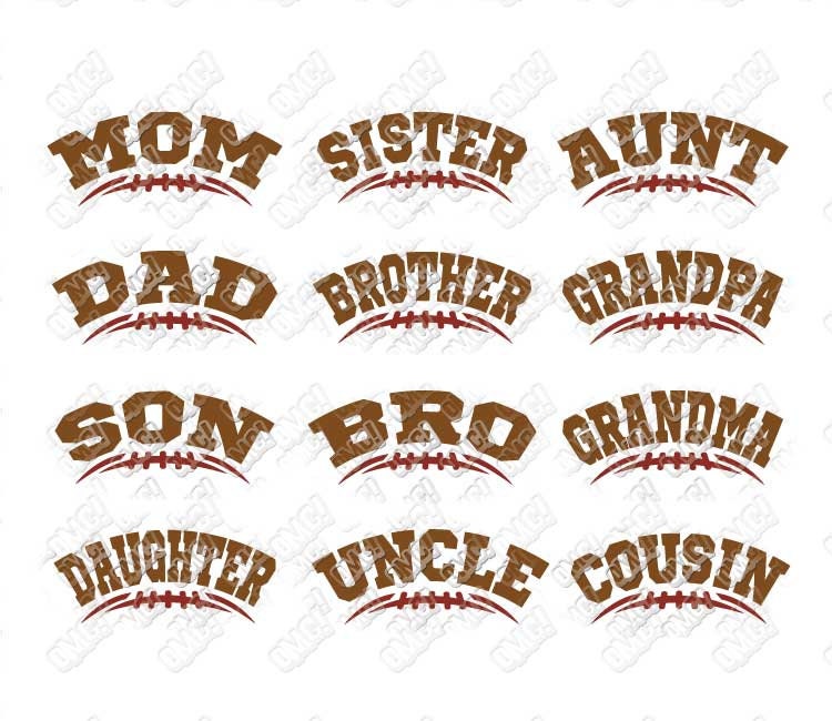 Football Family SVG Shirt Design Mom Dad Brother Sister Aunt Uncle ...