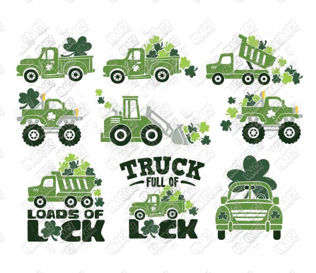 St Patricks Day Truck SVG Shamrock Svg Dxf Eps Jpeg Png Format Layered ...