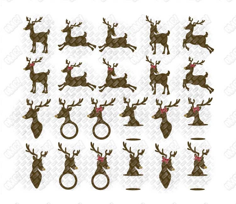 Reindeer SVG Bundle Antlers Moose Head Santa Christmas Svg Dxf | Etsy