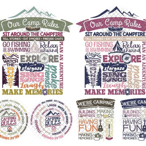 Camping Rules Svg - Etsy
