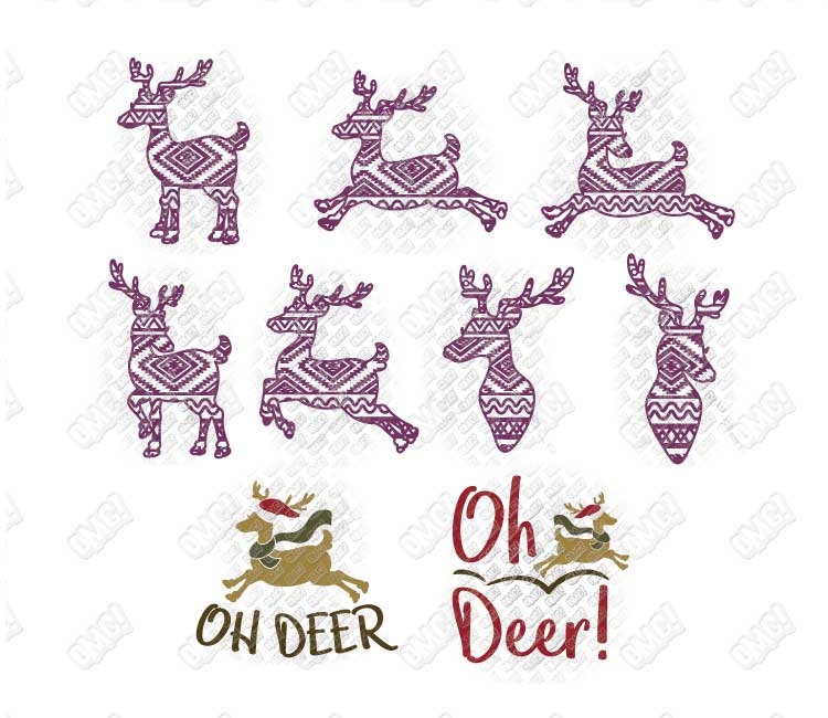 Reindeer SVG Bundle Antlers Moose Head Santa Christmas Svg Dxf | Etsy