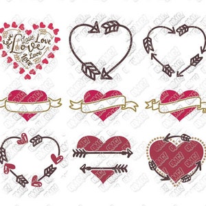 Heart SVG Bundle Valentine Monogram Love Svg Dxf Eps Jpeg Png Format ...