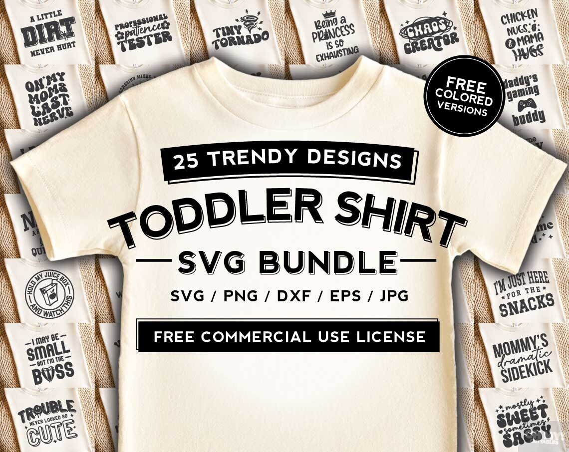 Toddler Shirt Bundle Svg, Toddler Svg, Funny Toddler, Trendy, Retro ...