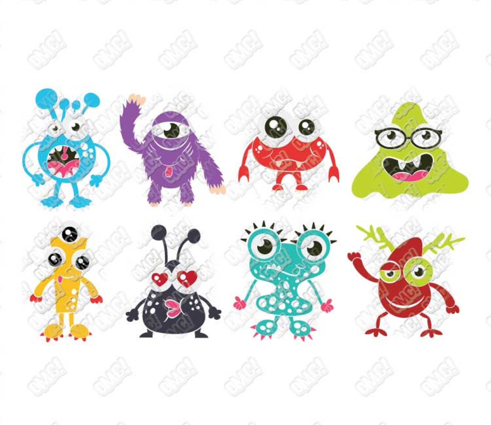 Monster SVG Bundle Halloween Cute Silly Baby Little Svg Dxf - Etsy